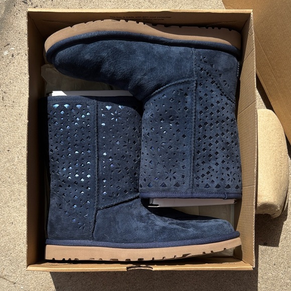 UGG | Shoes | Ugg Womens Dark Blue Suede Boots | Poshmark